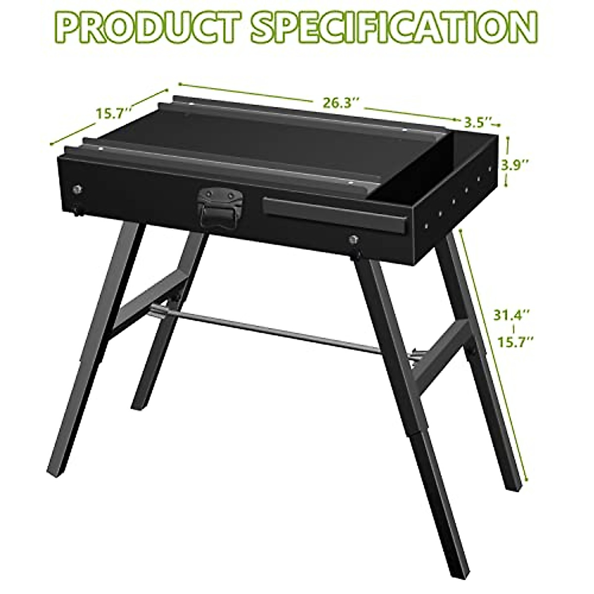 Griddle Stand Outdoor Camping Cooking Station Worktable Compatible for Griddle Many Black Universal Portable Grill Table with Adjustable Leg and Side Shelf Suit for Take Along Grill Accessories