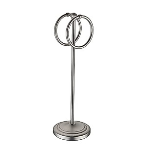 Zerodeko 1pc Hanging Decorative Store Stand Bathroom Floor-Standing Silver Holder Storage Towel Movable Practical Towels Fingertip Standing Hand Accessory for Stainless Countertops