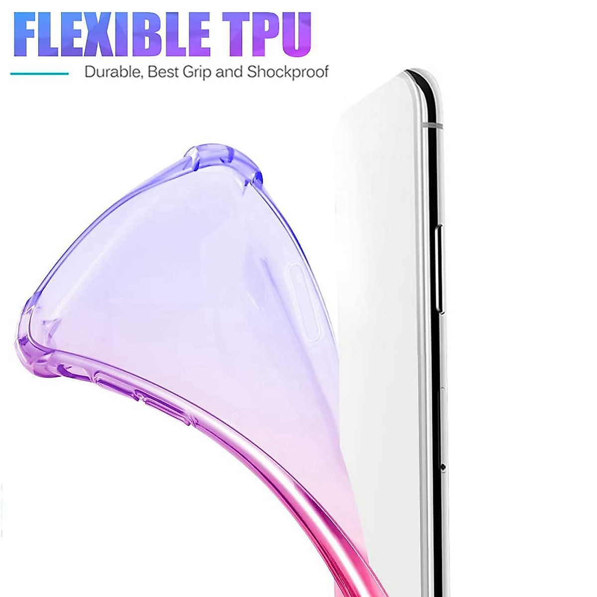 Gufuwo Case for Huawei Y9 Prime 2019/Honor 9X/P Smart Z STK-LX1 Cute Case Girls Women, Gradient Slim Anti Scratch Soft TPU Phone Cover Shockproof Protective Case for Huawei Y9 Prime 2019 (Blue/Pink)