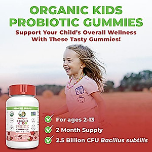 MaryRuth Organics Probiotic | USDA Organic Probiotic Gummies | Probiotic Digestive Support | Immune Support | Digestive & Gut Health Supplement | Vegan | Non-GMO | Gluten Free | 60 Count