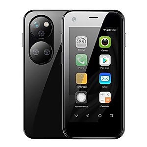 SOYES P40 2.5 Inch Touch Screen 3G WCDMA Unlocked Mini Smartphone Android 6.0 3D Glass Dual SIM 1GB Ram 8GB Rom Mobile Phone (P40 Black)