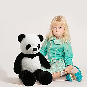 Simccppley Stuffed Animal Classic White and Black Soft Plush Bear Toy 32 Inch