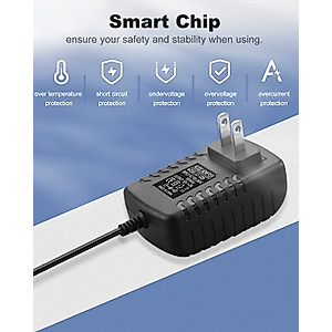 DC 12 Volt 2 Amp Power Supply 2A AC Adapter 100-240V 50-60Hz AC to DC 12V Power Cord with 5.5mmx2.5mm DC Outlet Plug & 10 Sizes of Tips for LED Strip Light Speaker Router CCTV Camera [ DC 12V 2A ]