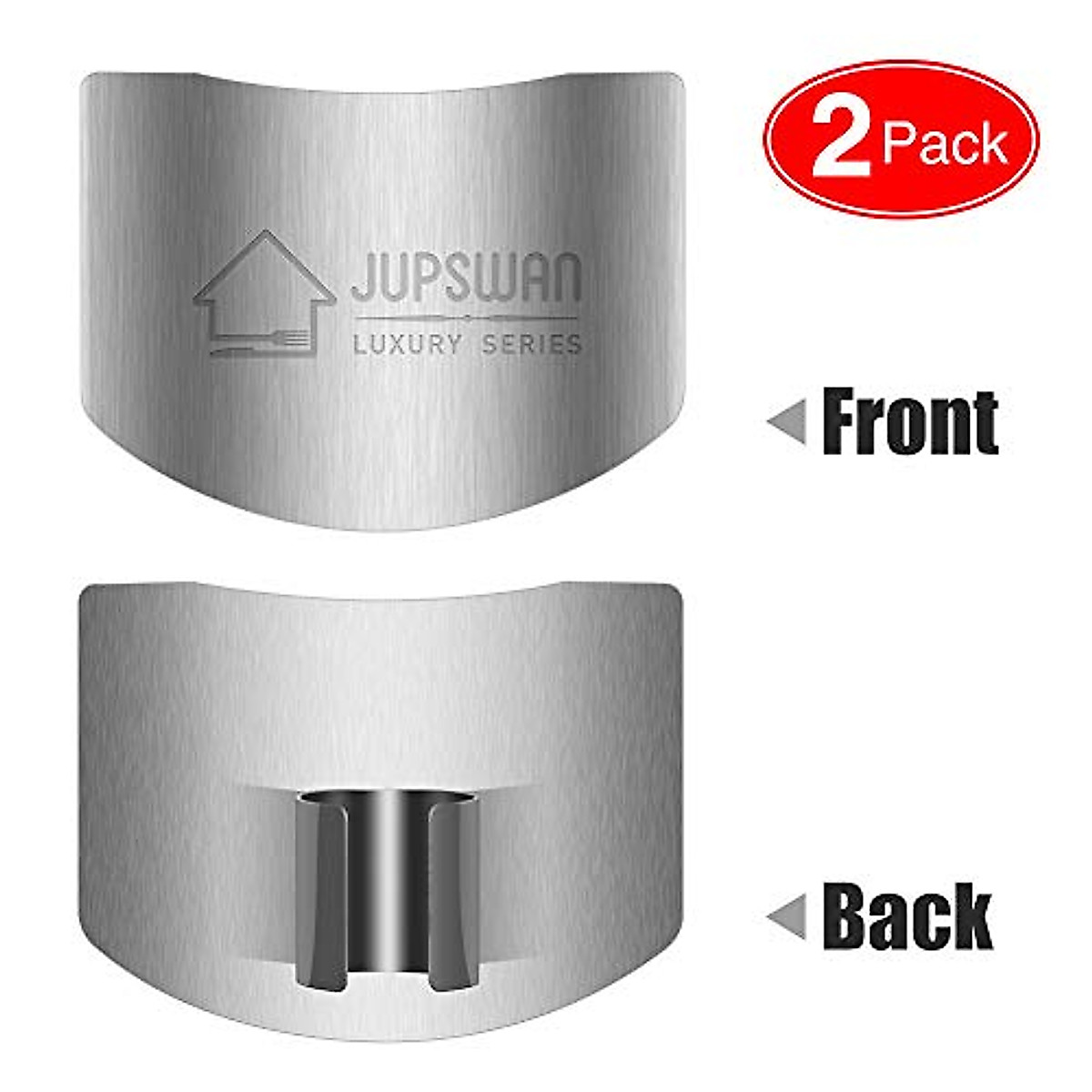 Jupswan Stainless Steel Finger Guards for Cutting Knife Cutting Protector Kitchen Tool Guard Finger Protector Avoid Hurting When Slicing and Chopping 2 Pack