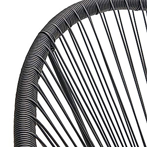 Major Outdoor Hammock Weave Chair with Steel Frame (Set of 2) - Black Finish