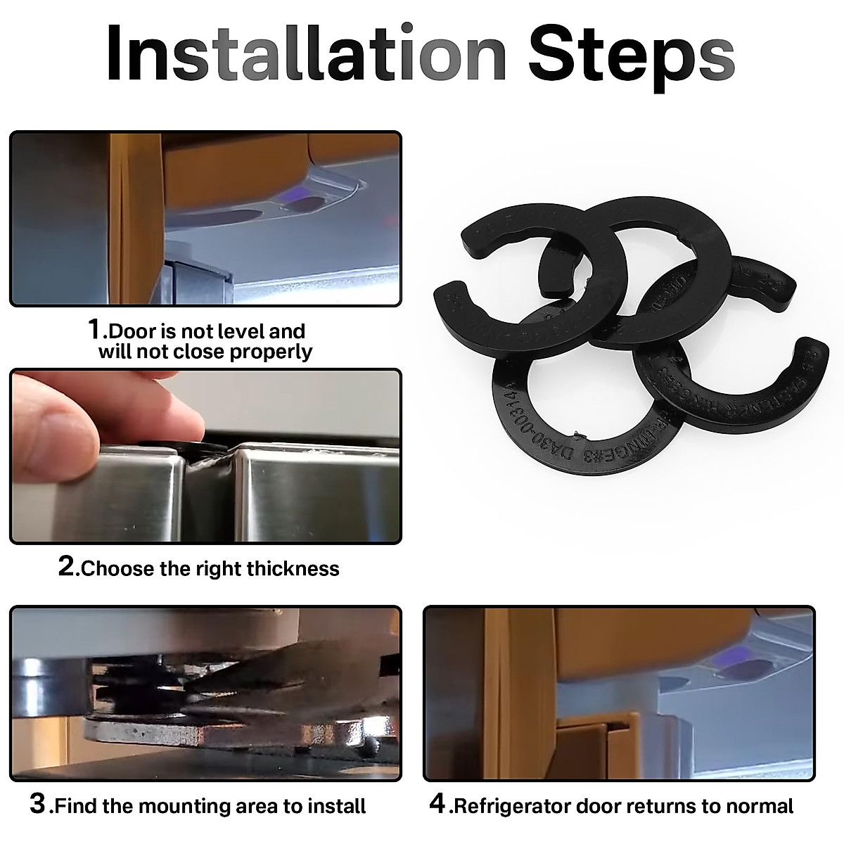 Hinge Shim Kit DA99-04158A Fit for Samsung Refrigerator Door Hinge Shim for Refrigerator Height Adjustment RF22R7551DT/AA, RF28K9580SR/AA, RF30KMEDBSR/AA, DRF36C000SR/DA