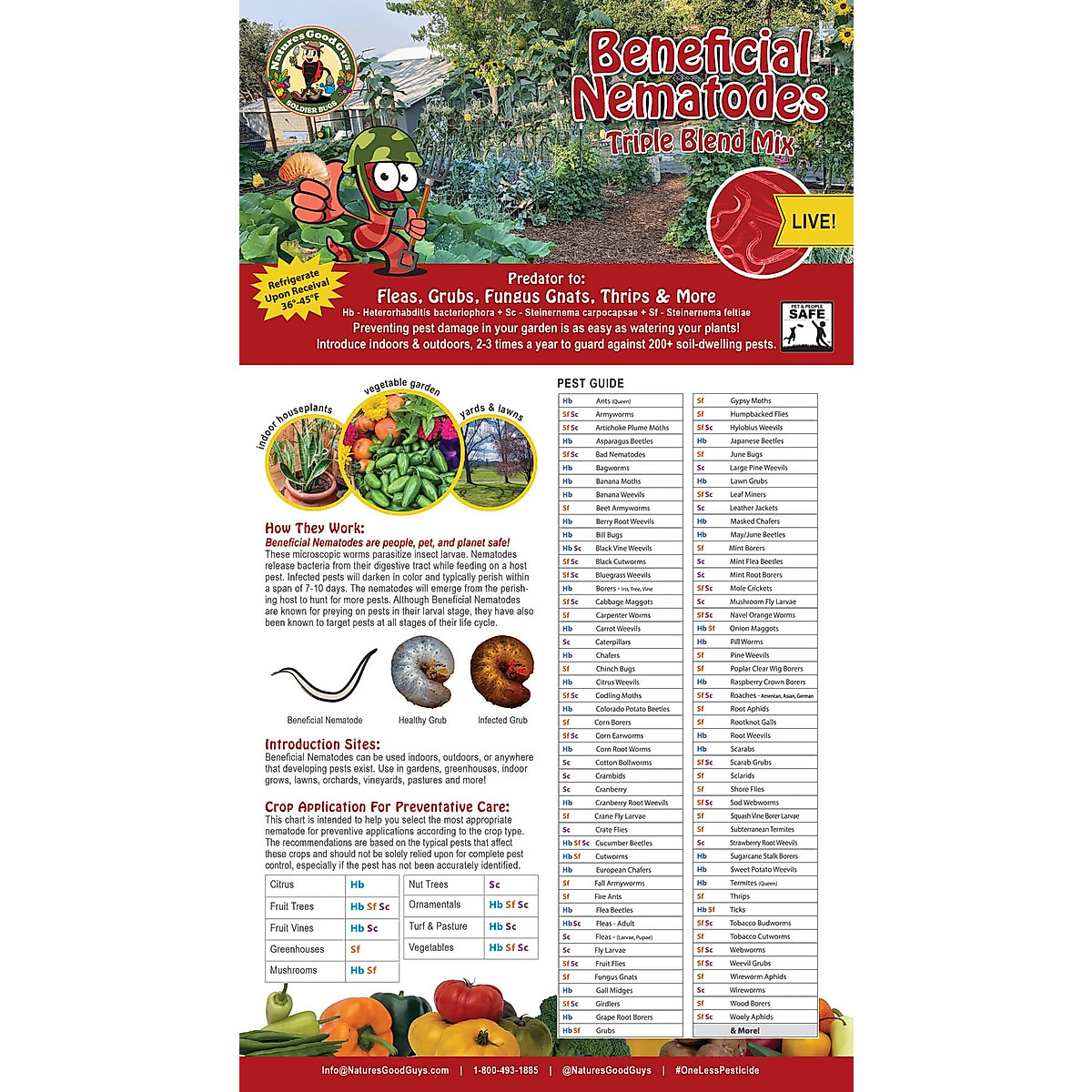 Natures Good Guys - Triple Blend Beneficial Nematodes HB+SC+SF (250 Million)