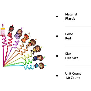 24Pcs Encan Party Favors Reusable Plastic Straws, Great Miagic Birthday Gift Filler for Encan Magic Movie Birthday Theme Party Supplies for Kids with 2 Cleaning Brush