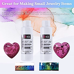 LET'S RESIN White Alcohol Ink for Resin, Alcohol Ink White Colors,2 Bottles Each 3.5oz,Adjustable Alcohol-Based Resin Ink,White Resin Pigment for Epoxy Resin,Resin Petri,Tumblers,Resin Art