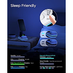 Upgraded Mag-Safe Charger-Hohosb 3 in 1 Mag-Safe Charging Station,Magnetic Foldable Charging Stand Compatible with iPhone 12/13/14 Series,AirPods Pro/2/3,iWatch 7/6/SE/5/4/3/2(18W Adapter Included)