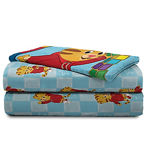 Daniel Tiger's Neighborhood Tiger Trolley 4 Piece Toddler Bed Set – Includes Comforter & Sheet Set Bedding - Super Soft Fade Resistant Microfiber (Official Daniel Tiger's Neighborhood Product)