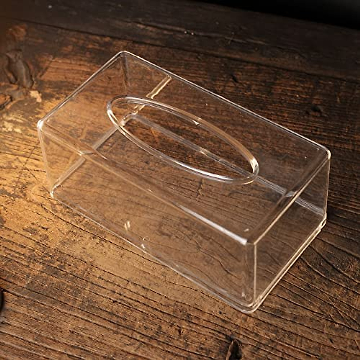 2 Pack Tissue Box Cover, Clear Tissue Box Holder, Acrylic Tissue Box, Clear Plastic Napkin Case for Bathroom, Kitchen,Home,Rectangle