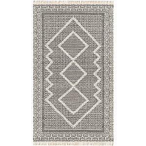 Mark&Day Wool Rugs, 6x9 Nishnabotny Cottage Dark Gray Area Rug, Grey Beige Carpet for Living Room, Bedroom or Kitchen (6' x 9')