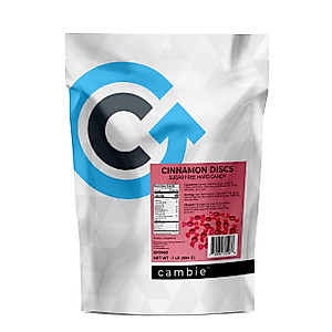 Sugar Free Cinnamon Discs by Cambie, 1 lb of Cinnamon Flavored Sugar Free Candy, Keto Friendly Candy, 1 lb