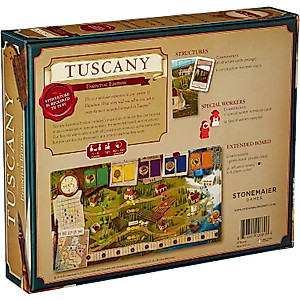Stonemaier Games Viticulture: Tuscany Expansion Essential Edition, 1-6 Players, Ages 14+, 150 Mins, New Board, Cards, Workers