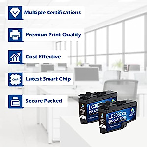 DOUBLE D Compatible Ink Cartridge Pigment Replacement for Brother LC3037 XXL LC3037XXL LC3037BK for MFC-J5845DW MFC-J5845DW MFC-J5945DW MFC-J6545DW MFC-J6945DW MFC-J6545DW XL (2-Pack Black)