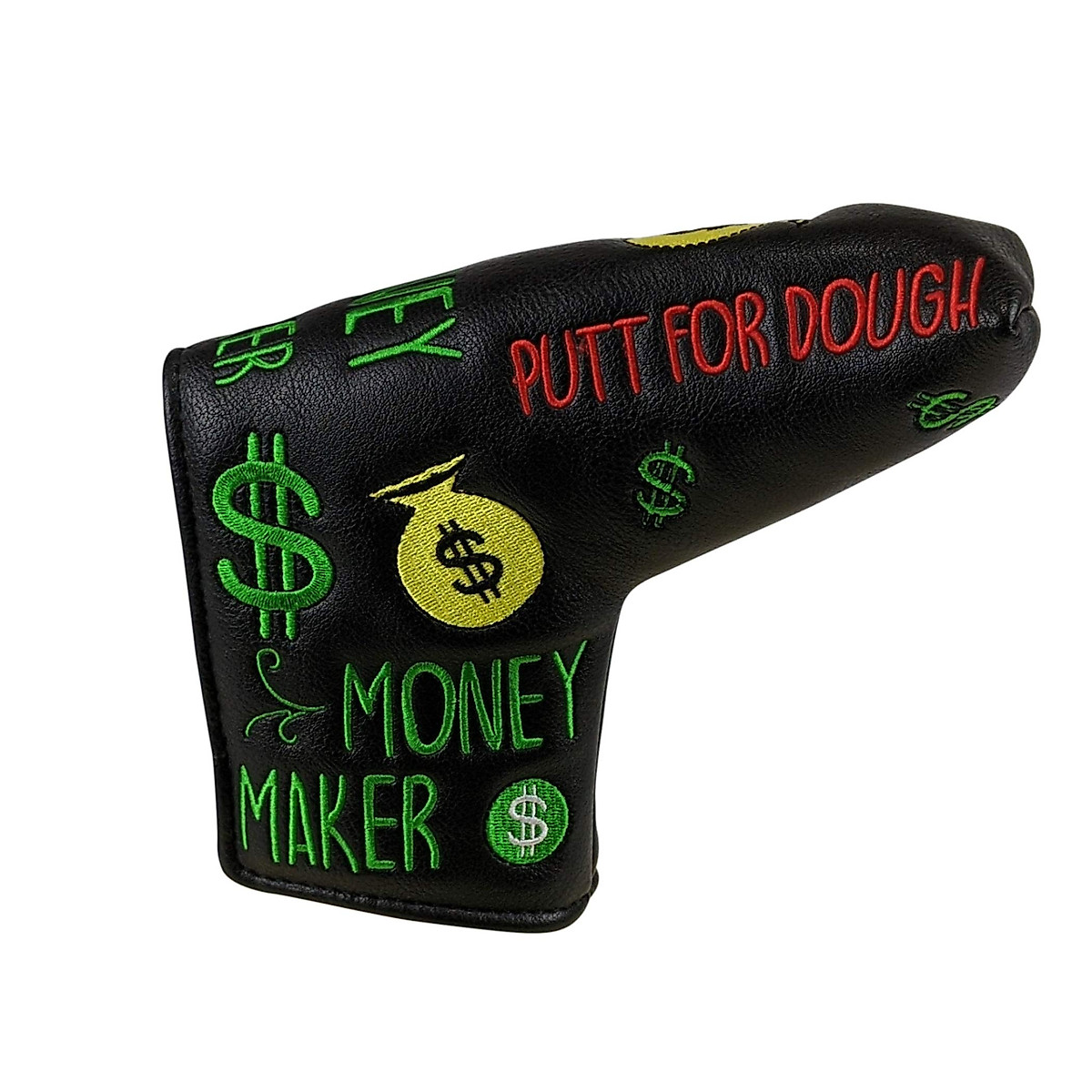 Foretra Putt for Dough - Money Maker Black Golf Putter Headcover Quality PU Leather Magnetic Closure for Blade Style Putters