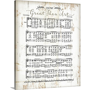 CANVAS ON DEMAND How Great Thou Art Canvas Wall Art Print by Jennifer Pugh, Home Decor, Religious, Christianity Artwork, 16"x20"