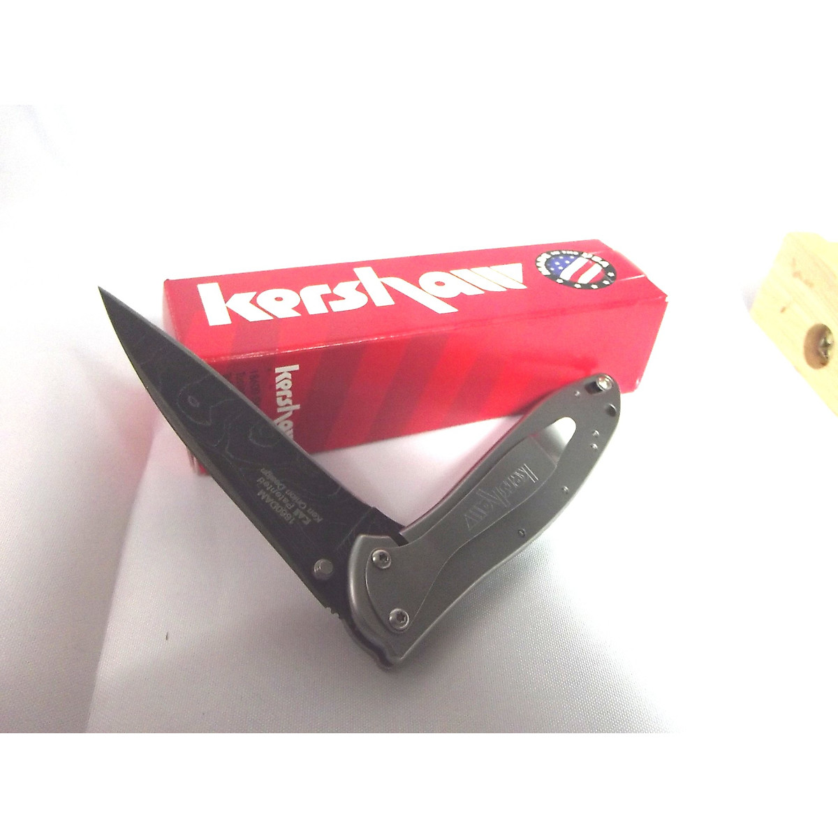 Kershaw Damascus Steel Leek Assisted Opening Stainless Handles