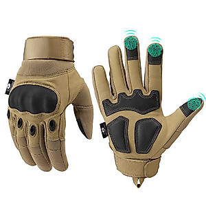 Mossy Oak Tactical Gloves for Men and Women, Touch screen Airsoft Gloves with Hard Knuckle for Hunting, Paintball, Hiking, Camping, Climbing, Cycling, Hunting Gear with Hard Shell & Palm Padding