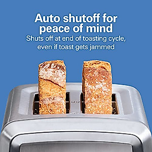 Hamilton Beach 2 Slice Toaster with Extra-Wide Slots, Bagel Setting, Toast Boost, Slide-Out Crumb Tray, Auto-Shutoff & Cancel Button, Defrost Function, Stainless Steel (22794)