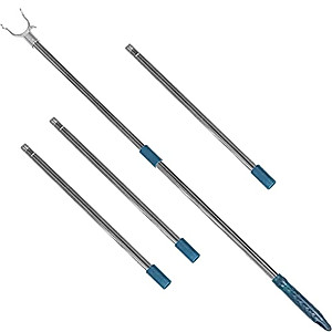 Cabilock Heavy Duty Clothes Rack Reach Stick Pole with Hook Extendable Clothes Stick Pole High Reach Garment Hook Telescoping Closet Pole for Closet Indoor Outdoor Clothesline Retractable Clothesline