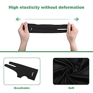 Joinliyu Digital Drawing Glove Right Hand for ipad, Paper Sketching,2 Pack Artist Glove for Drawing Tablet,Two Finger Art Glove Left Hand,Smudge Guard,Medium