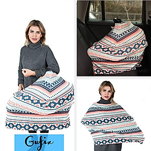 Premium Soft - Baby Car Seat Canopy, Nursing Cover, Breastfeeding Cover, Shopping Cart Cover, Stroller Sunshade, High Chair Cover, Car Seat Covers for Girls and Boys, Baby Seat Cover - Aztec
