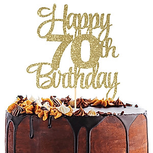 Happy 70th Birthday Cake Topper - 70th Anniversary Cake Topper,happy 70th Birthday Cake Topper,70 Cake Topper Gold,70th Birthday Cake Topper,70th Anniversary Cake Topper Gold Party Decorations