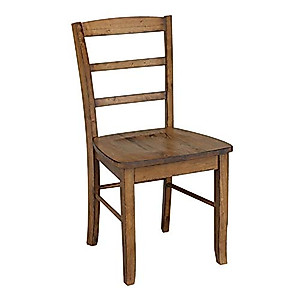 International Concepts Set of Two Madrid Ladderback Chairs, Pecan