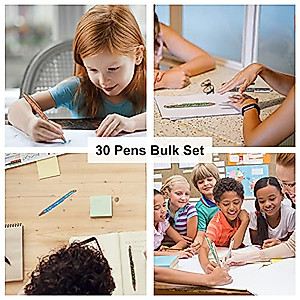 30 Pieces Glitter Metal Retractable Pen Rose Gold Ballpoint Pens Glitter Colorful Ballpoint Pens Click Ball Office Pens Medium Point 1.0 mm Click Pen Black Ink Ballpoint Pen for School Office Supply