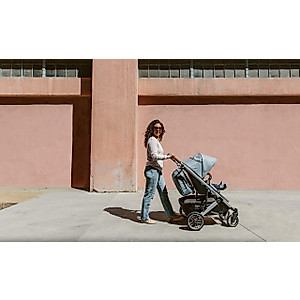 UPPAbaby Cruz V2 Stroller - Jordan (Charcoal Melange/Silver/Black Leather) + Mesa Infant Car Seat - Jordan (Charcoal Melange) Merino Wool