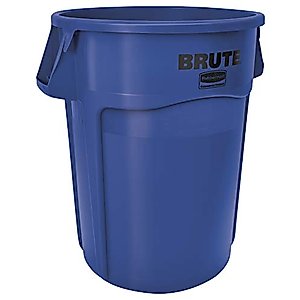 Rubbermaid Commercial FG264360BLUE BRUTE Heavy-Duty Round Waste/Utility Container, 44-gallon, Blue