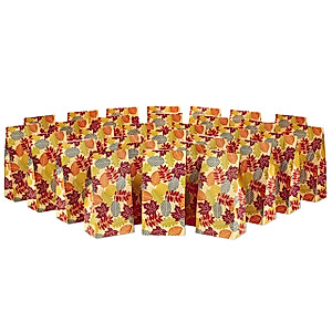 Hallmark Fall Leaves Party Favor and Wrapped Treat Bags (30 Ct.) for Autumn Parties, Halloween, Thanksgiving, Friendsgiving, Care Packages and More
