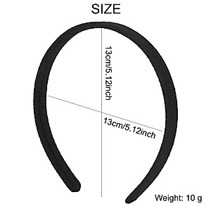 Lawie 20 Pack 0.5 Inch Black Plain Cloth Covered Thin Hard Plastic Headbands Elastic Skinny Hairband Flexible Hair Hoop Holder Clasp Tiara Crown Base Headpieces Crafts DIY Accessories for Women Girls