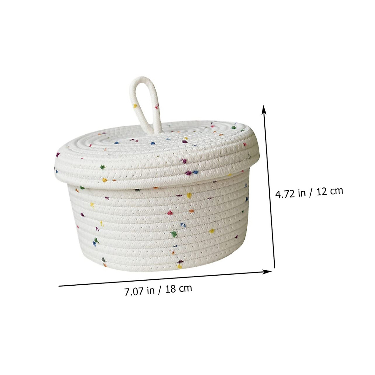 Cabilock 2pcs Storage Box mini decor snacks container desk top decor white woven storage basket woven rope basket small cotton rope basket Makeup Storage Basket Decorative Desktop Basket