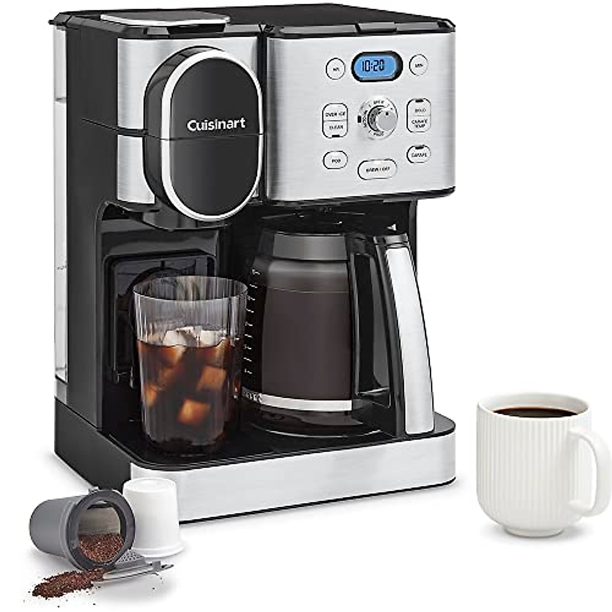 Cuisinart SS-16 Coffee Center Combo in Stainless Steel Coffee Bar Coffee Grinder (White) Bundle