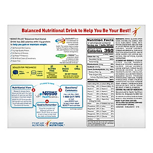 BOOST Plus Nutritional Drink, Creamy Strawberry, 8 Fl Oz (Pack of 24)