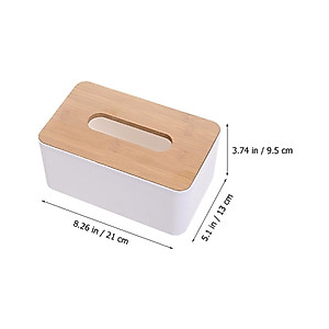 Alipis Bamboo Tissue Box Cover Holder Facial Tissue Dispenser Box Rectangle Paper Tissue Napkin Holder for Bathroom Kitchen Home Countertop
