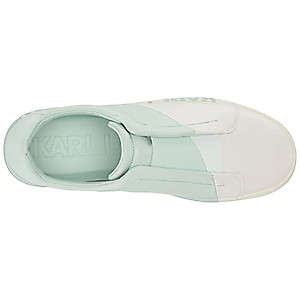 Karl Lagerfeld Paris Women's Cyrene Studded Slip on Sneaker, Mint Julep/Bright White, 9
