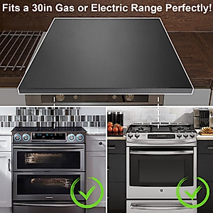 KOZYLAND Stove Cover - Stainless Steel Stove Top Cover Board, Heat Resistant Gas Stove Cover, Black Stove Top Covers for Counter Space, Sink, RV and Electric/Gas Stove Tops (30"L x 22" W x 2.5''H)