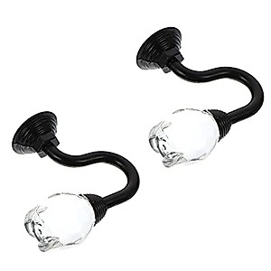 Healifty Curtain Ties Crystal Rose Flower Wall Decorative Tieback Hooks Curtain Tassel Hanger Holder Clothes Hat Towel Coat Hanger Hook for Home Decoration Curtain Tiebacks