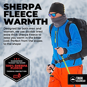 Tough Headwear Neck Warmer - Fleece Neck Gaiter, Winter Face Cover & Ski Scarf - Neck Cover for Men & Women for Cold Weather