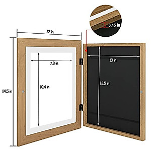 Frametory, 10x12.5 Kids Artwork Frames - Magnetic Front Opening, Tempered Glass, Tan Interchangeable Frames Can Hold About 50 PCS Artwork, Drawing, Paintings, Pictures, Art - Set of 4