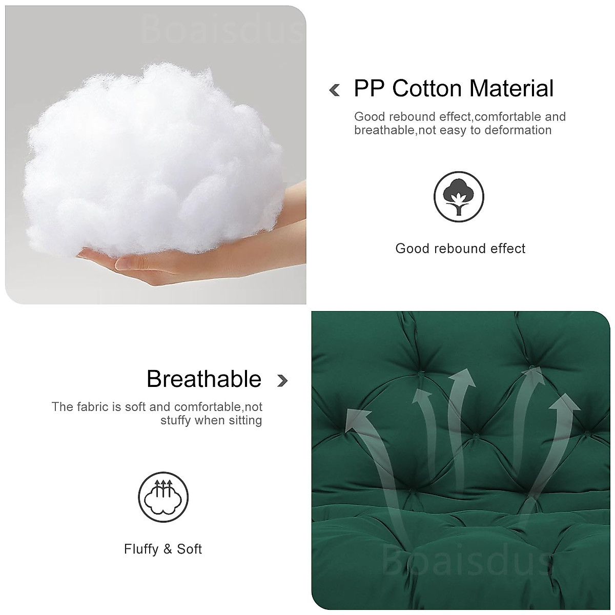 Swing Replacement Cushions Outdoor Porch Swing Cushions with Backrest Waterproof Bench Cushion 3 Seater Swing Cushions for Outdoor Furniture Patio Backyard and Garden (Blackish green-60x40in)