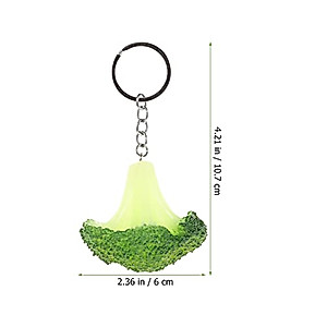 PRETYZOOM Broccoli Keychain Food Keyring Vegetables Fruit Decorative Key Holder for Birthday Gift Car Bag Purse Pendant Handbag