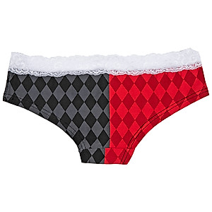 CoCo Brands International Harley Quinn Print Lacey Women's Underwear Panties (Medium)