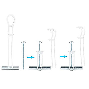 HOME MASTER HARDWARE Toggle Anchors 50 Pack, Zinc-Plated Steel Channel, 1/4 in Drywall Anchor with Bolt, 3/8" to 2-1/2" Grip Range, for 1/4"-20 UNC Fastener Size