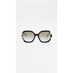 Prada Heritage PR 16US KHR0A7 Black Azure Spotted Brown Plastic Square Sunglasses Grey Gradient Lens