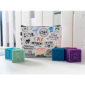 WCGXKO CNA Gift Certified Nursing Assistant Sayings Inspired Nurse Canvas Makeup Bag (CNA)